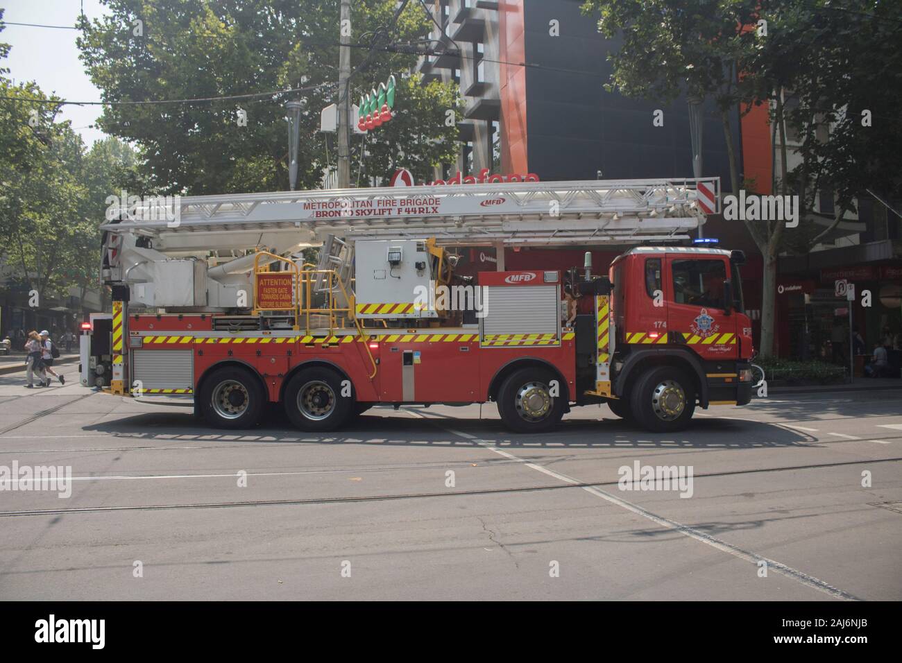 Melbourne, Australia. 3 January 2020. A Metropolitan fire engine truck ...