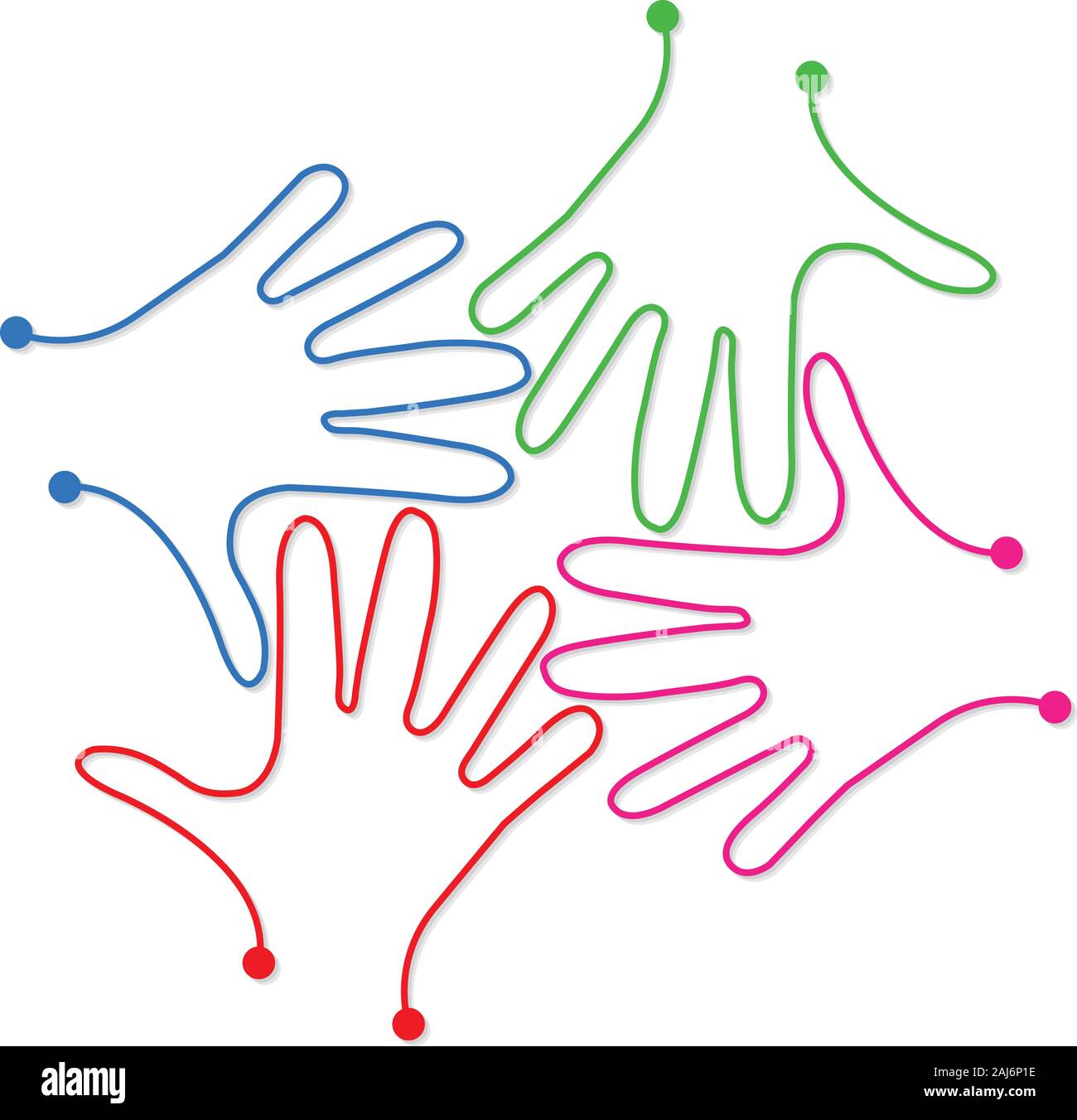Hands shaking line art Cut Out Stock Images & Pictures - Alamy
