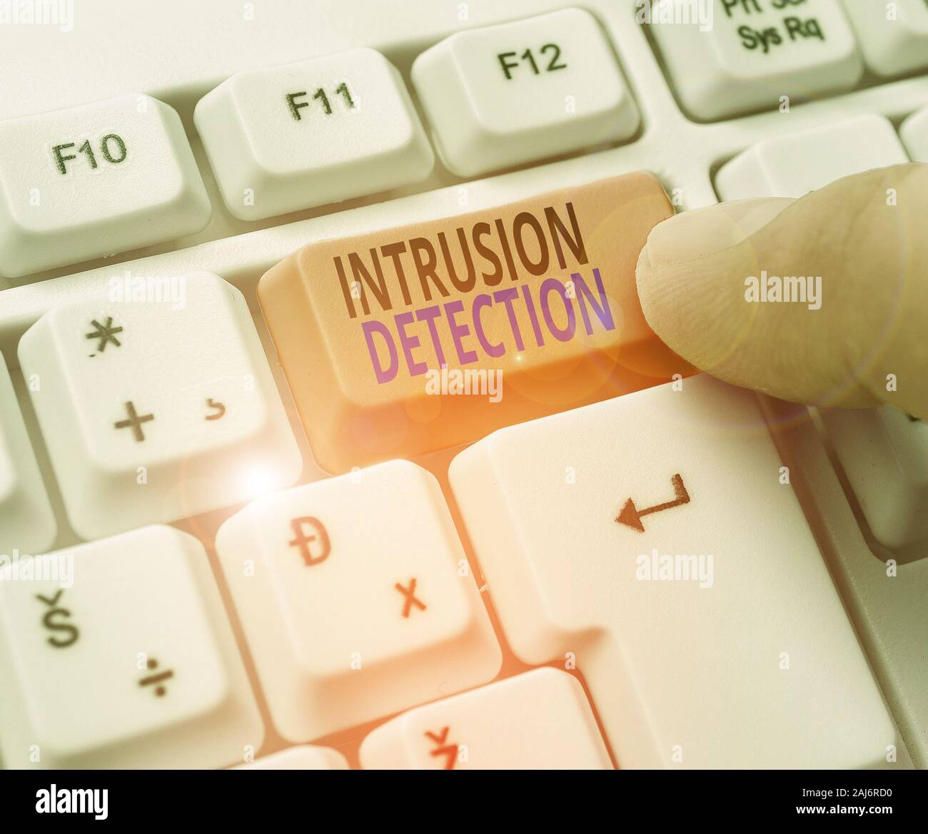 Handwriting text writing Intrusion Detection. Conceptual photo monitors ...