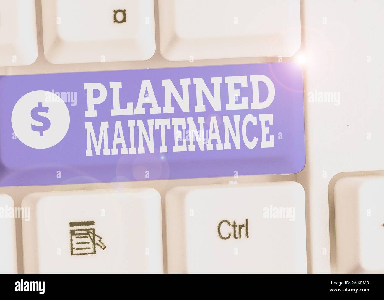 Writing note showing Planned Maintenance. Business concept for ...