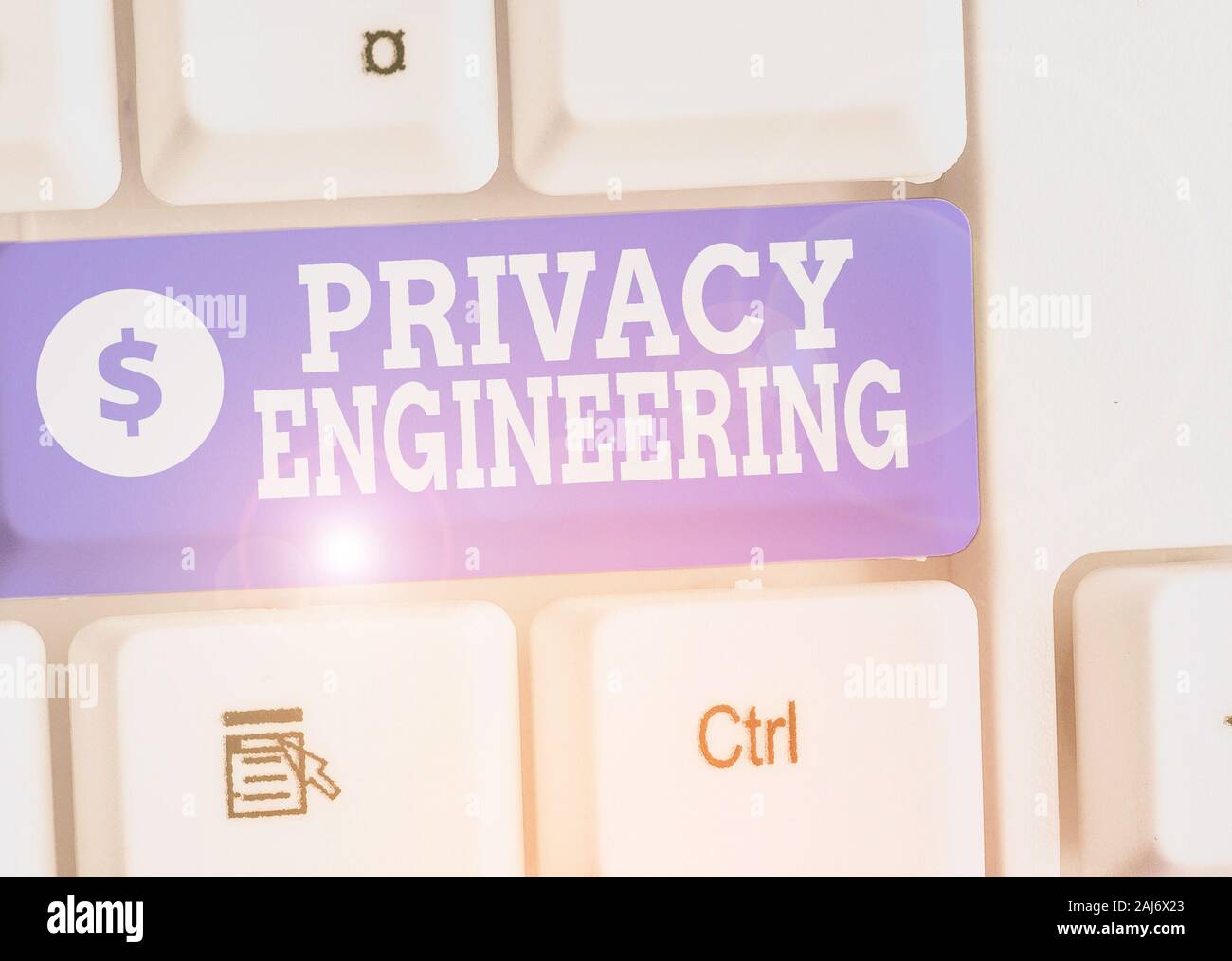Writing note showing Privacy Engineering. Business concept for engineered systems provide ...