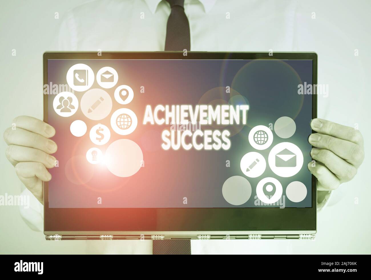 Writing note showing Achievement Success. Business concept for status ...