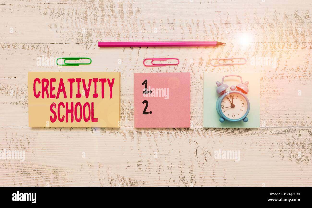 Conceptual hand writing showing Creativity School. Concept meaning ...