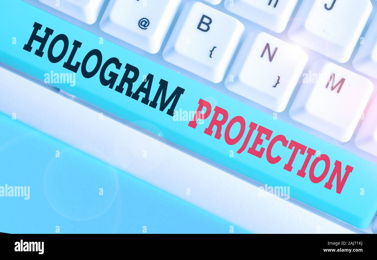 Handwriting text writing Hologram Projection. Conceptual photo ...