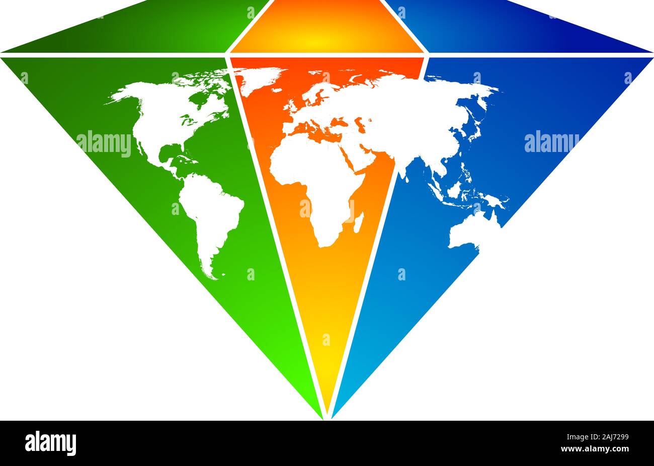 Colourful continents world map hi-res stock photography and images - Alamy