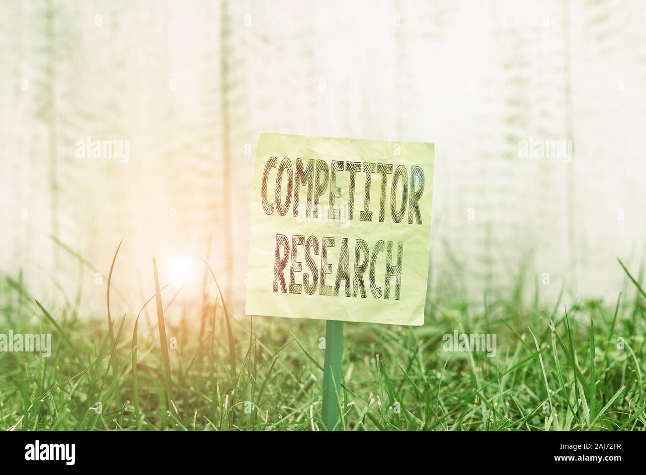 Writing note showing Competitor Research. Business concept for ...