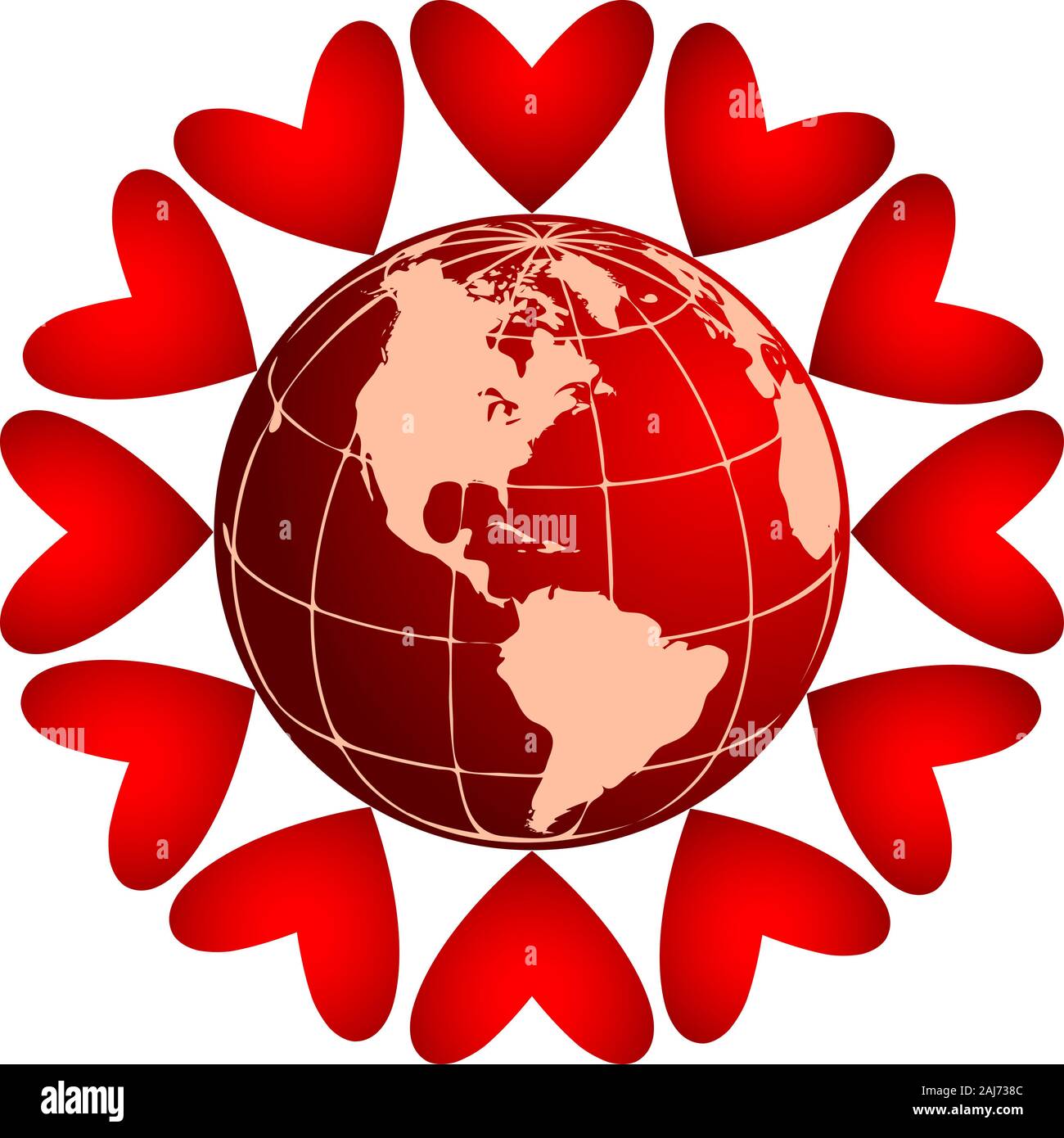 Hearts around world hi-res stock photography and images - Alamy