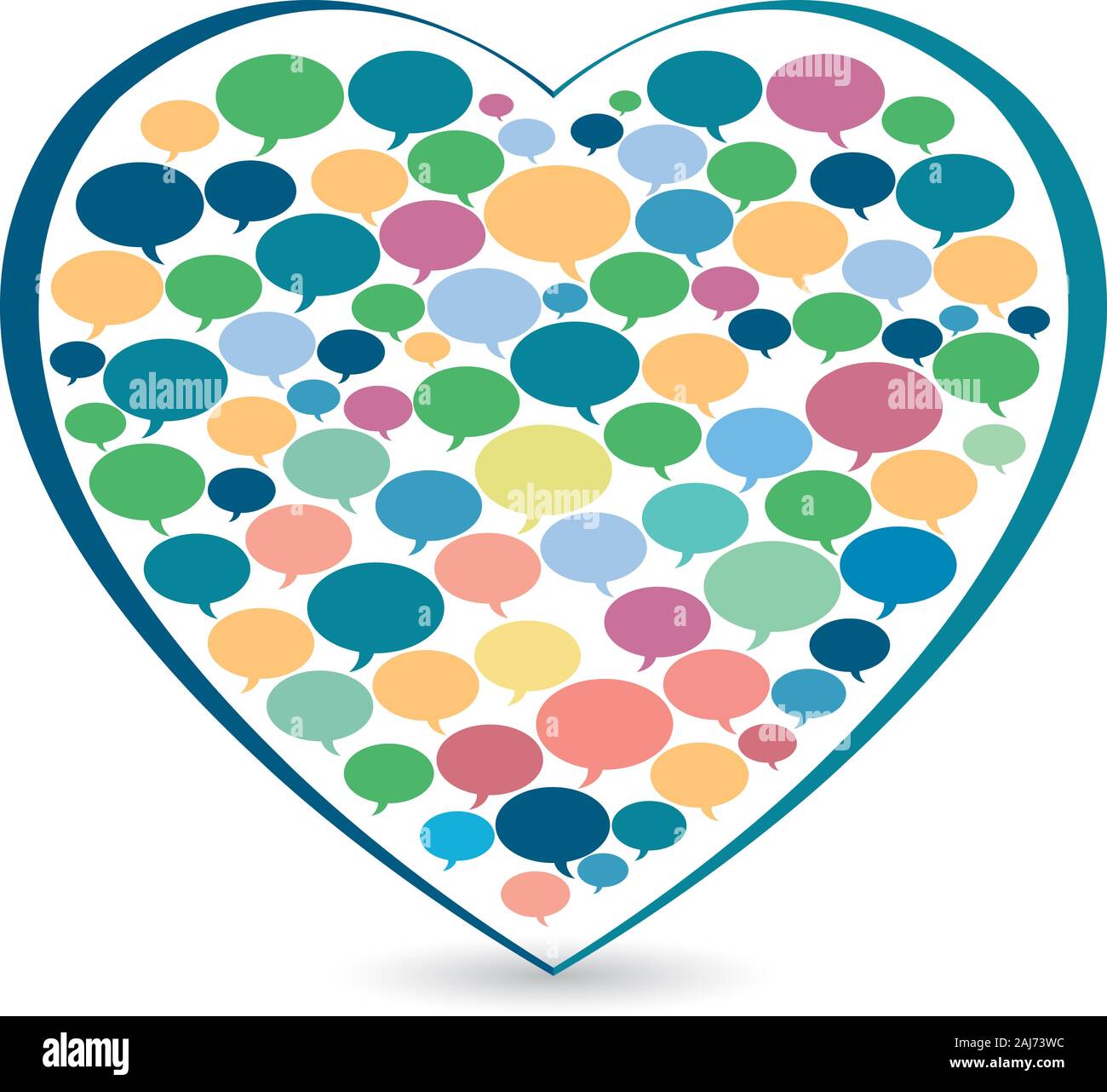 heart shape inside speech symbol Stock Photo - Alamy