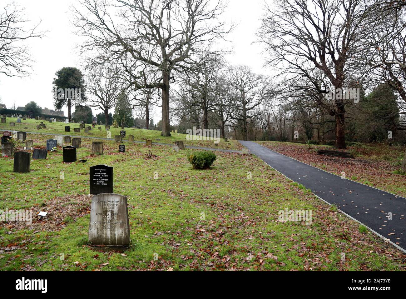 A view of the area in Haywards Heath Cemetery, West Sussex, where a ...