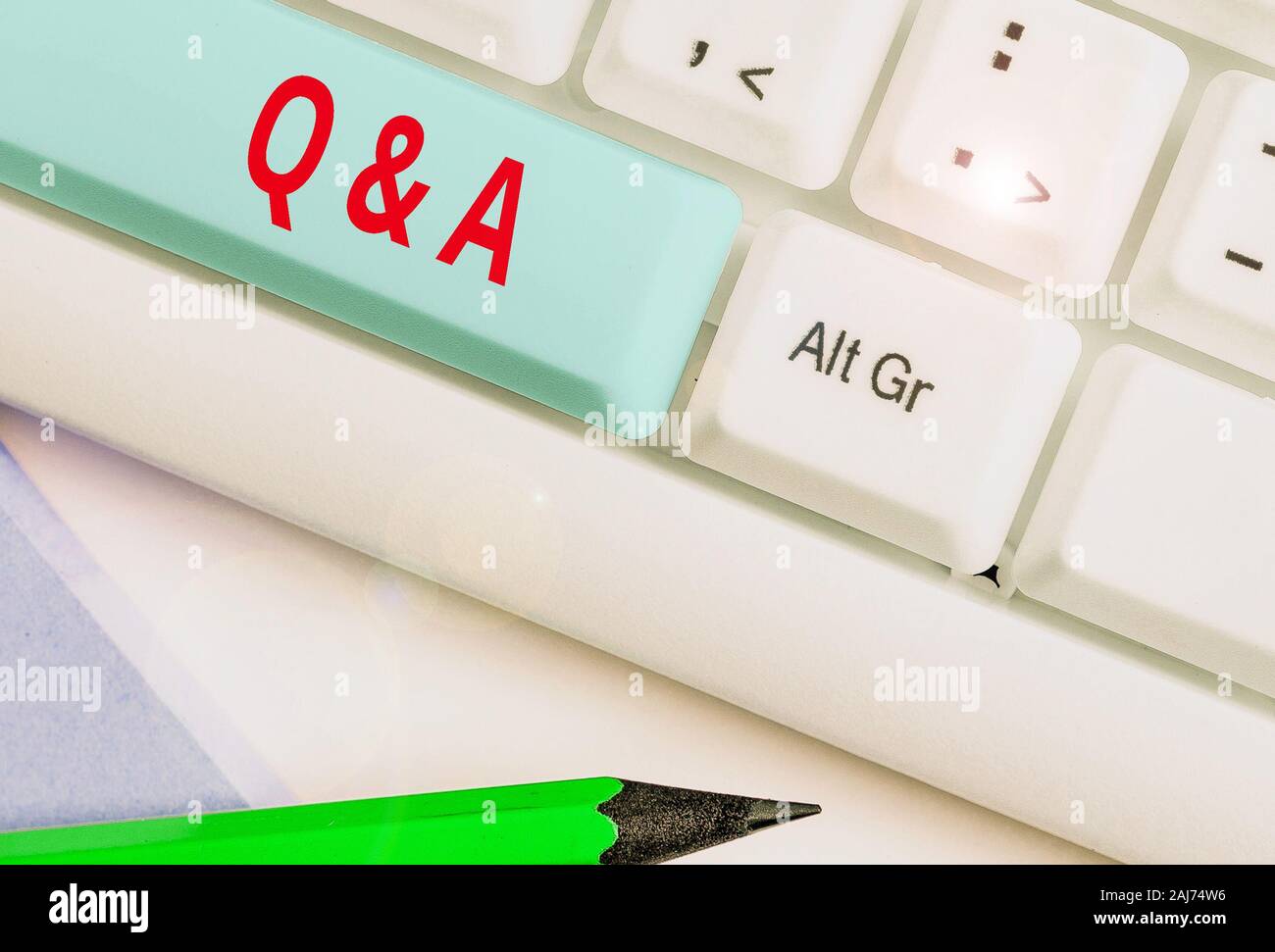 Writing note showing Q And A. Business concept for a period of time or ...