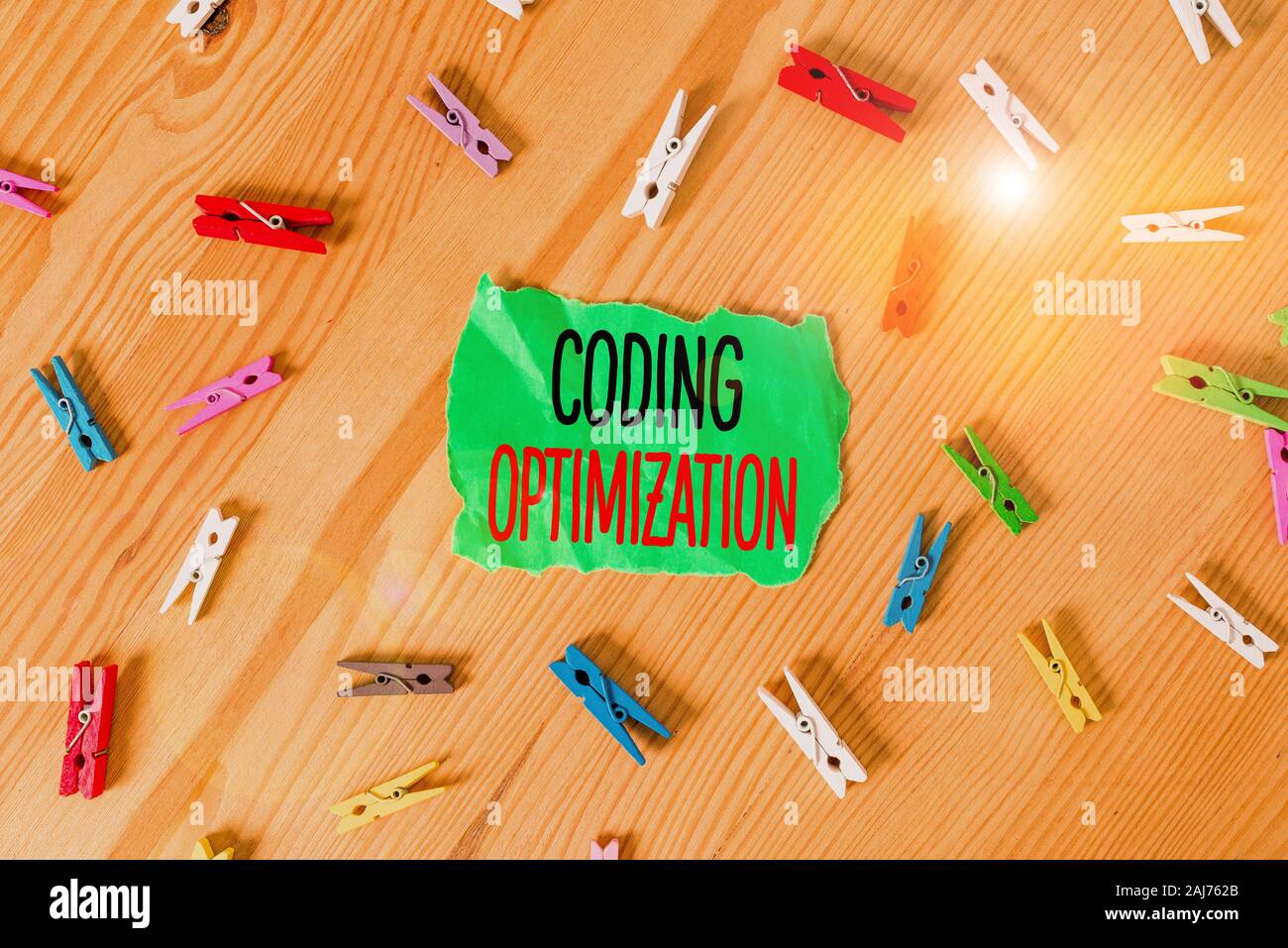 Conceptual hand writing showing Coding Optimization. Concept meaning ...
