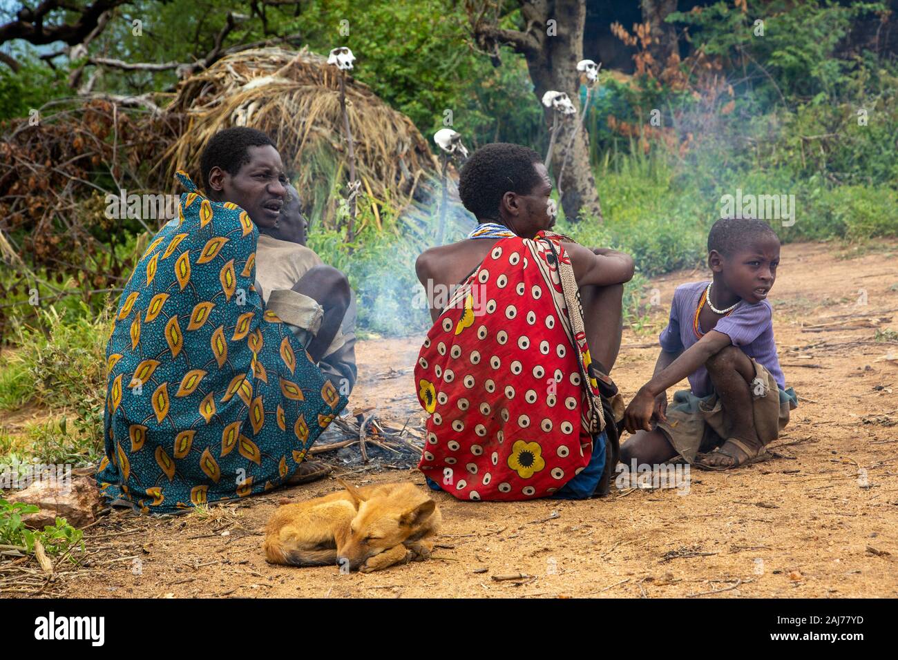 Women and children of Hadzabe indigenous ethnic group in north-central ...