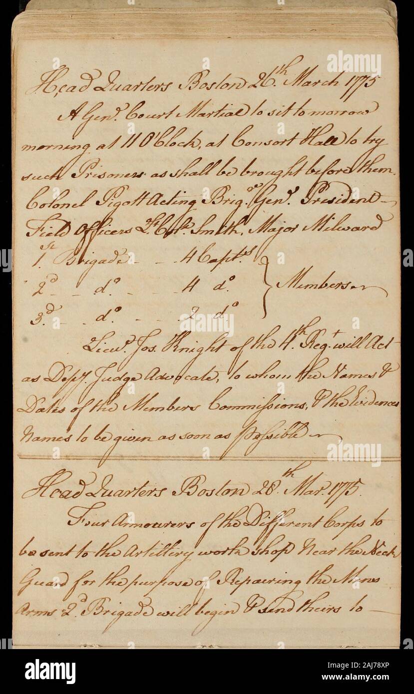 General orders for British regiments encamped at Boston [manuscript ...