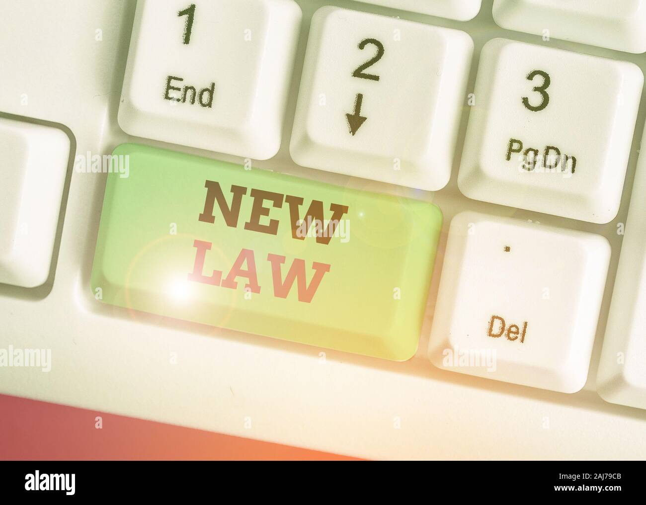 Text sign showing New Law. Business photo text system of rules that ...