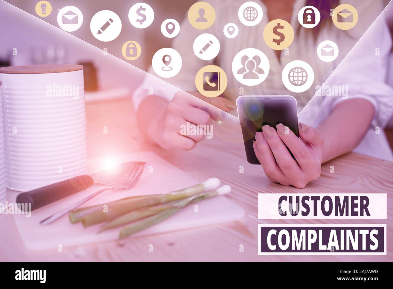 Writing note showing Customer Complaints. Business concept for ...