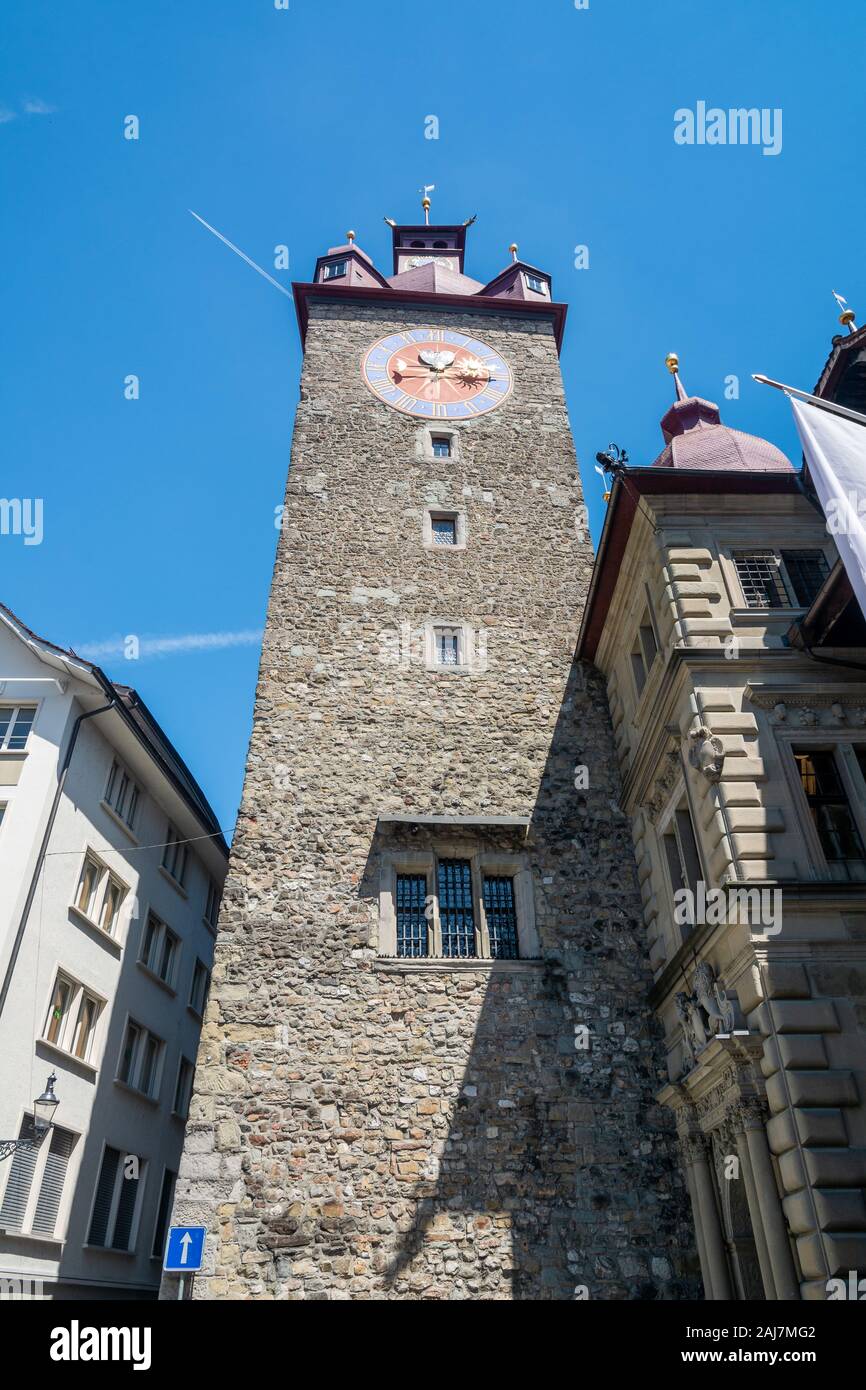 The old city hall of Lucerne. Lucerne is one of the most beautiful town ...