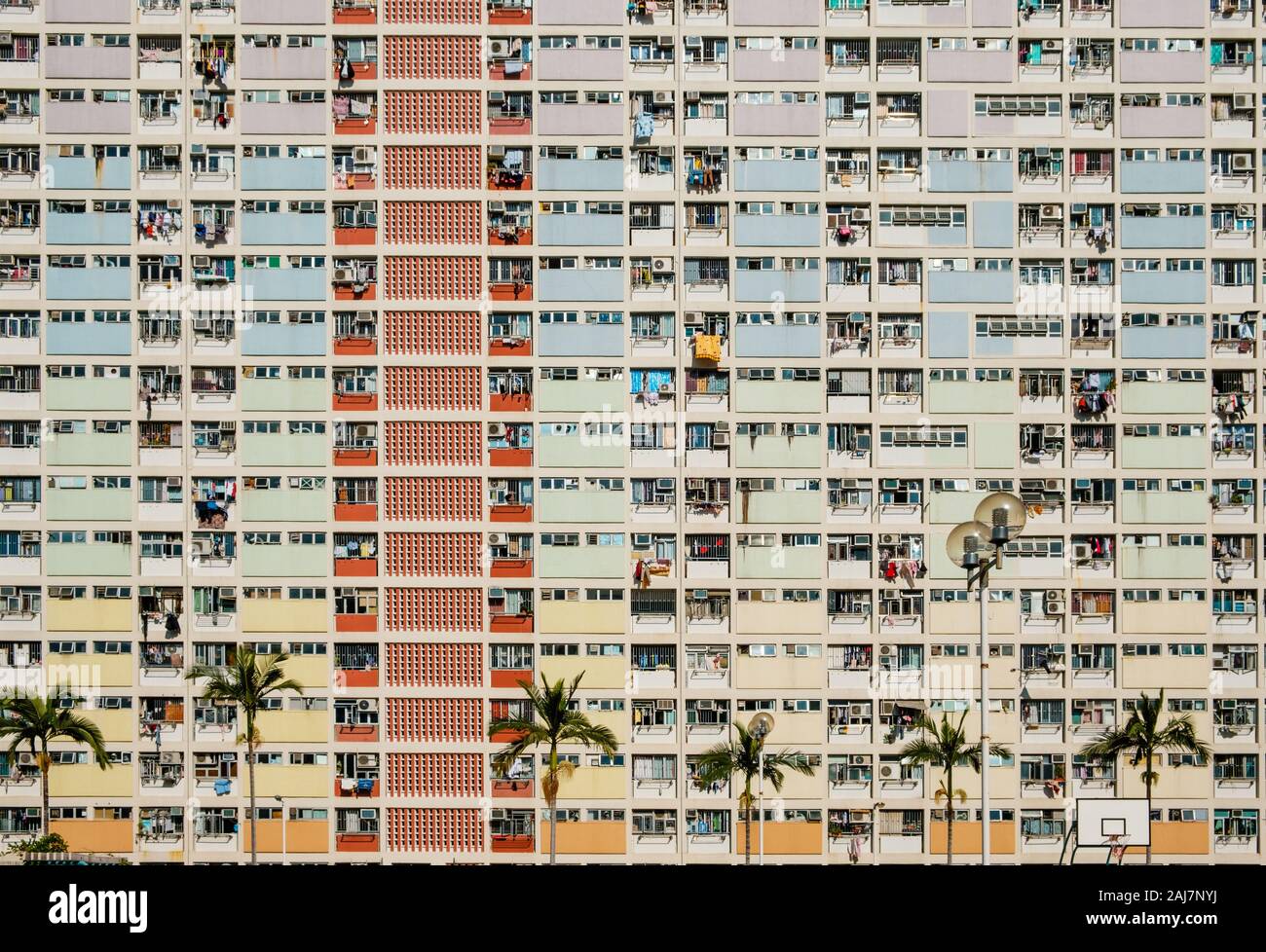 rainbow colored building facade in HongKong Stock Photo - Alamy
