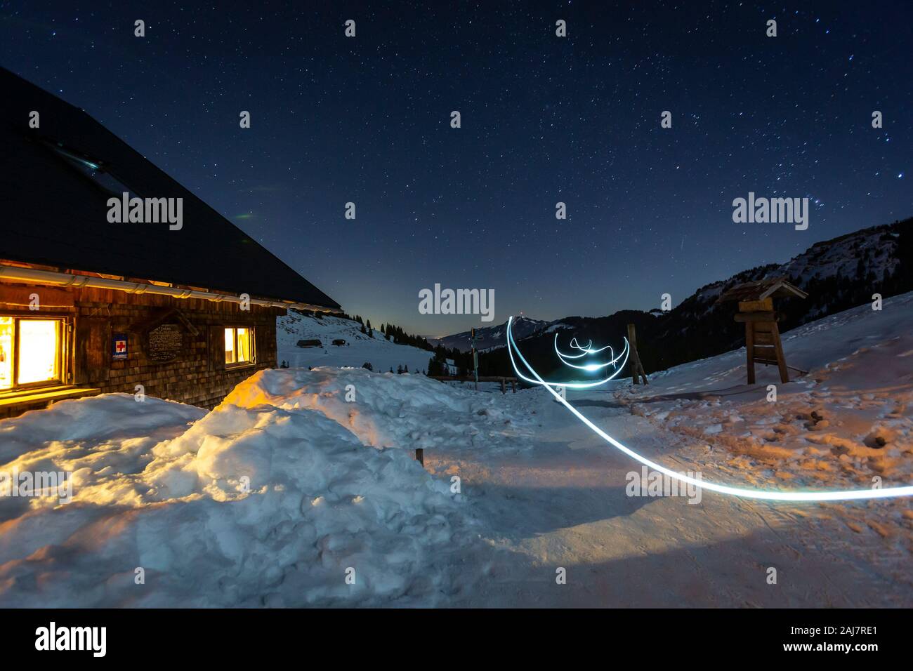 Ski hut winter night hi-res stock photography and images - Alamy