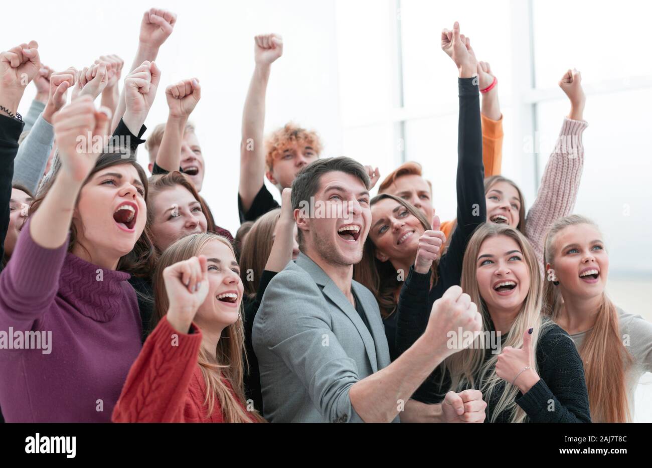 Close up excited fun multiethnic hi-res stock photography and images ...