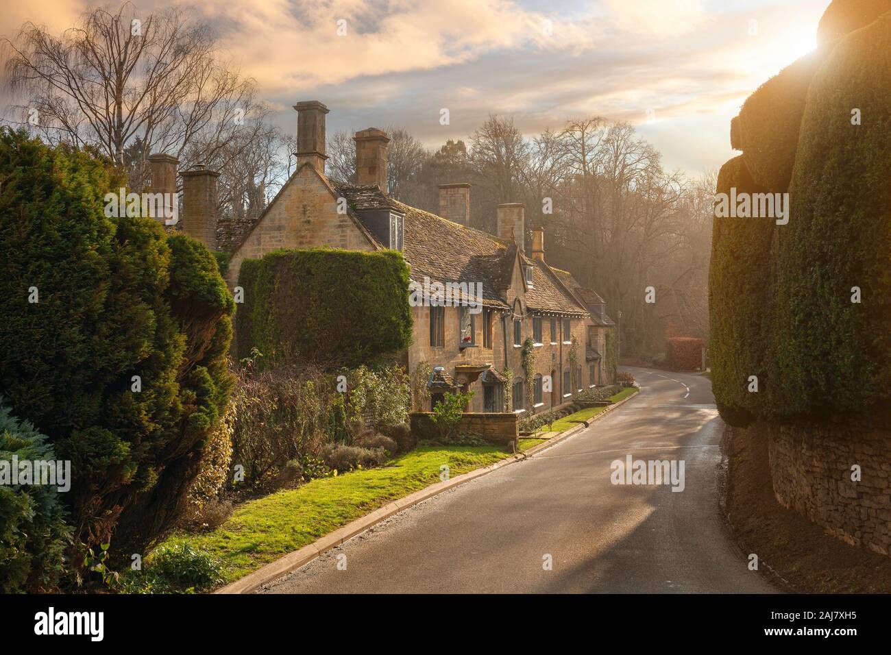 Cottages at Broad Campden, Cotswolds, Gloucestershire, England Stock ...