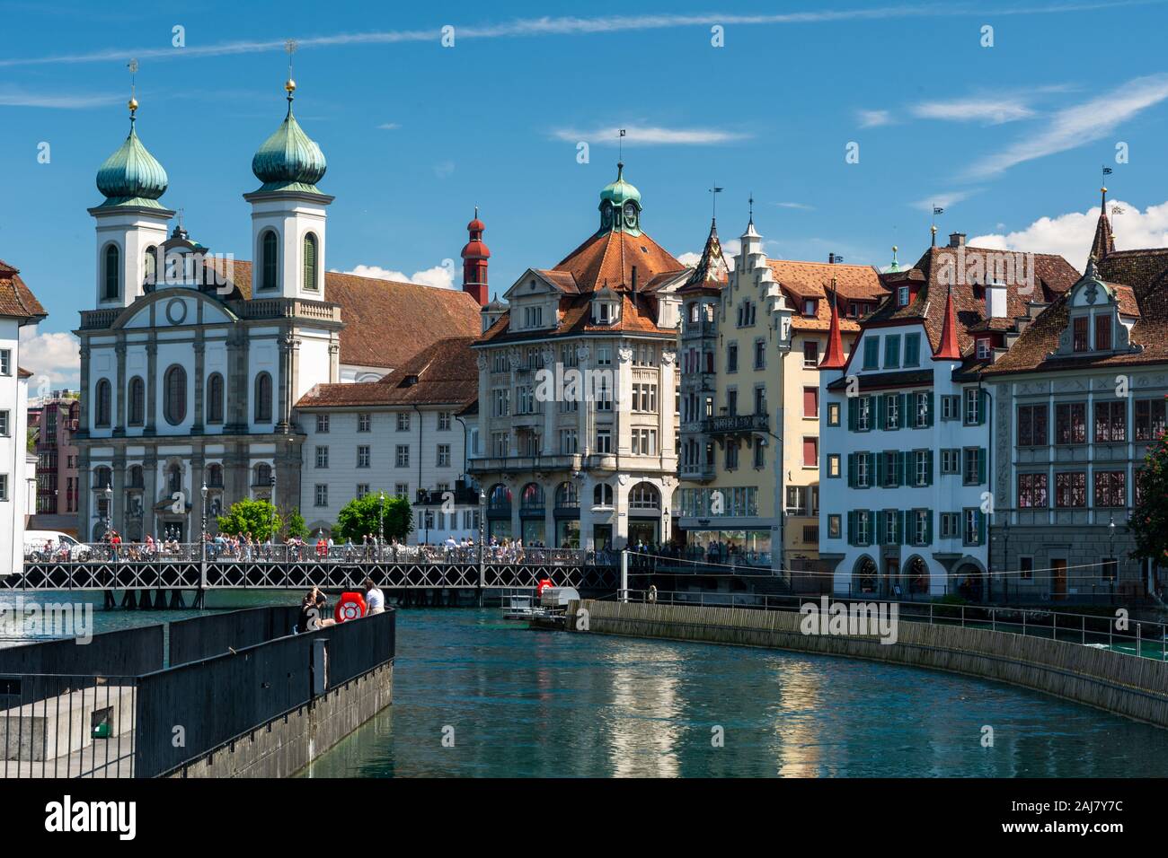 Lucerne, Switzerland - May 31, 2019 : The Lucerne Jesuit Church is a ...