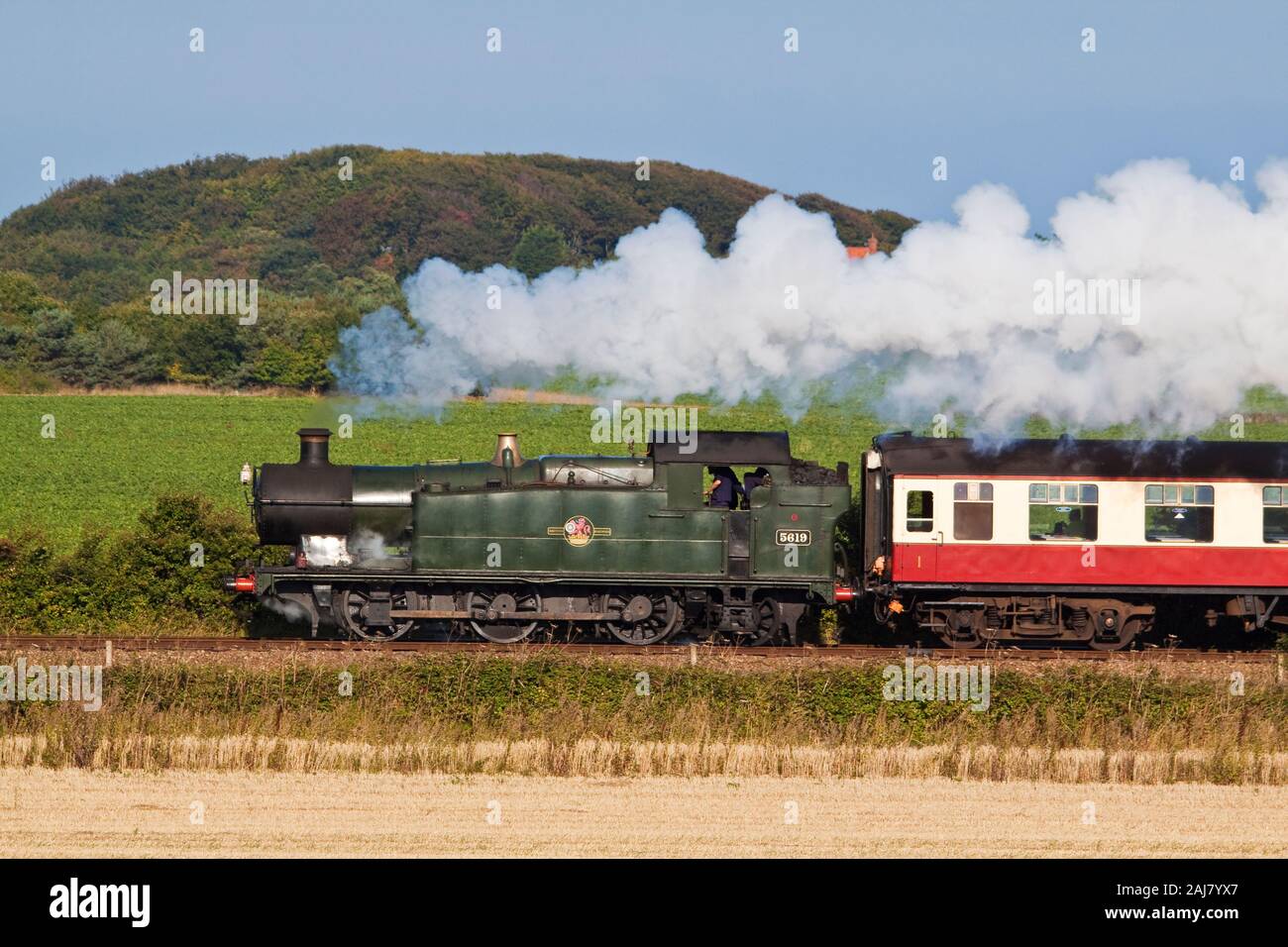 GWR Steam Locomotive No. 5619 on the North Norfolk Railway Stock Photo ...