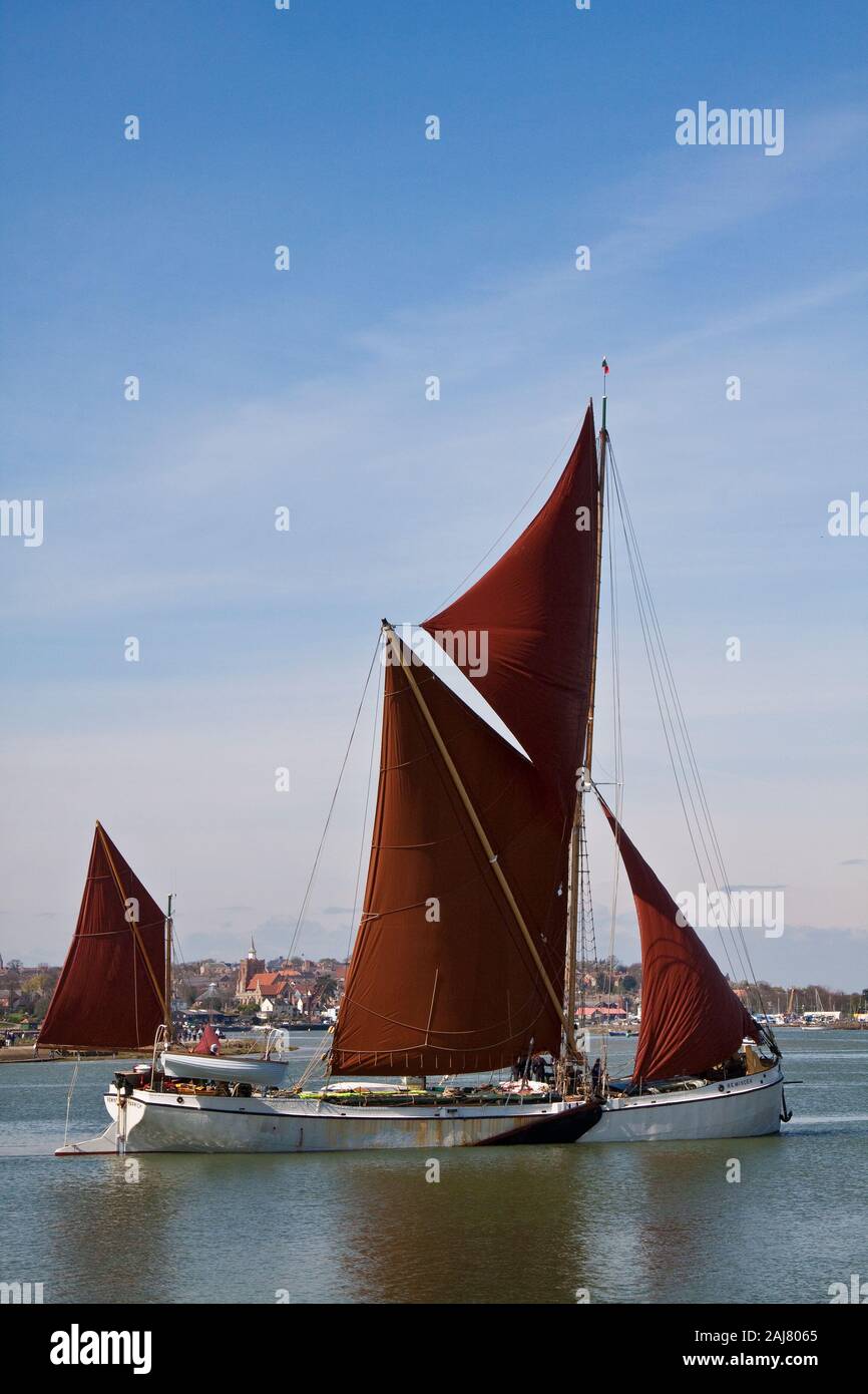 Thames sailing barge Reminder near Maldon, Blackwater Estuary, Essex Stock Photo - Alamy