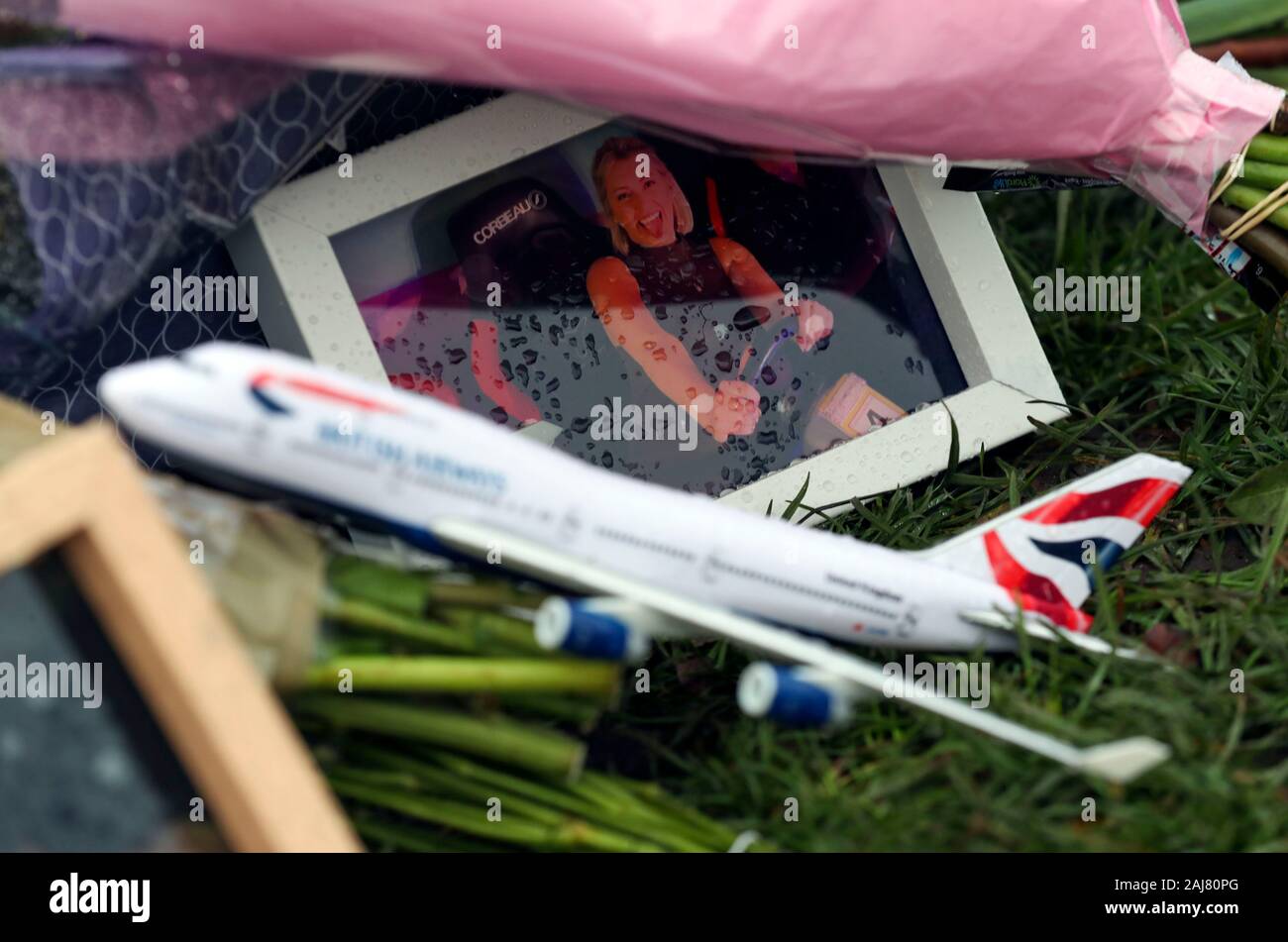 Tributes that have been left at the scene in Stanwell, near London's ...
