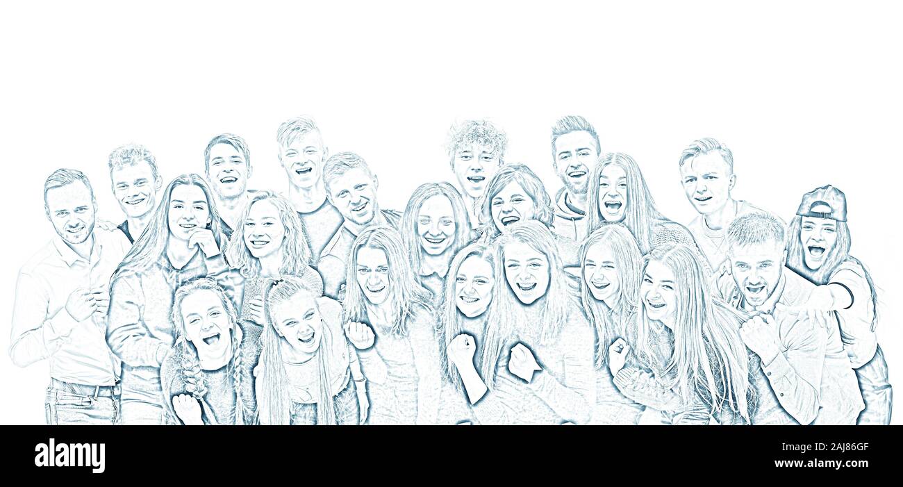 Happy diverse work team Cut Out Stock Images & Pictures - Alamy