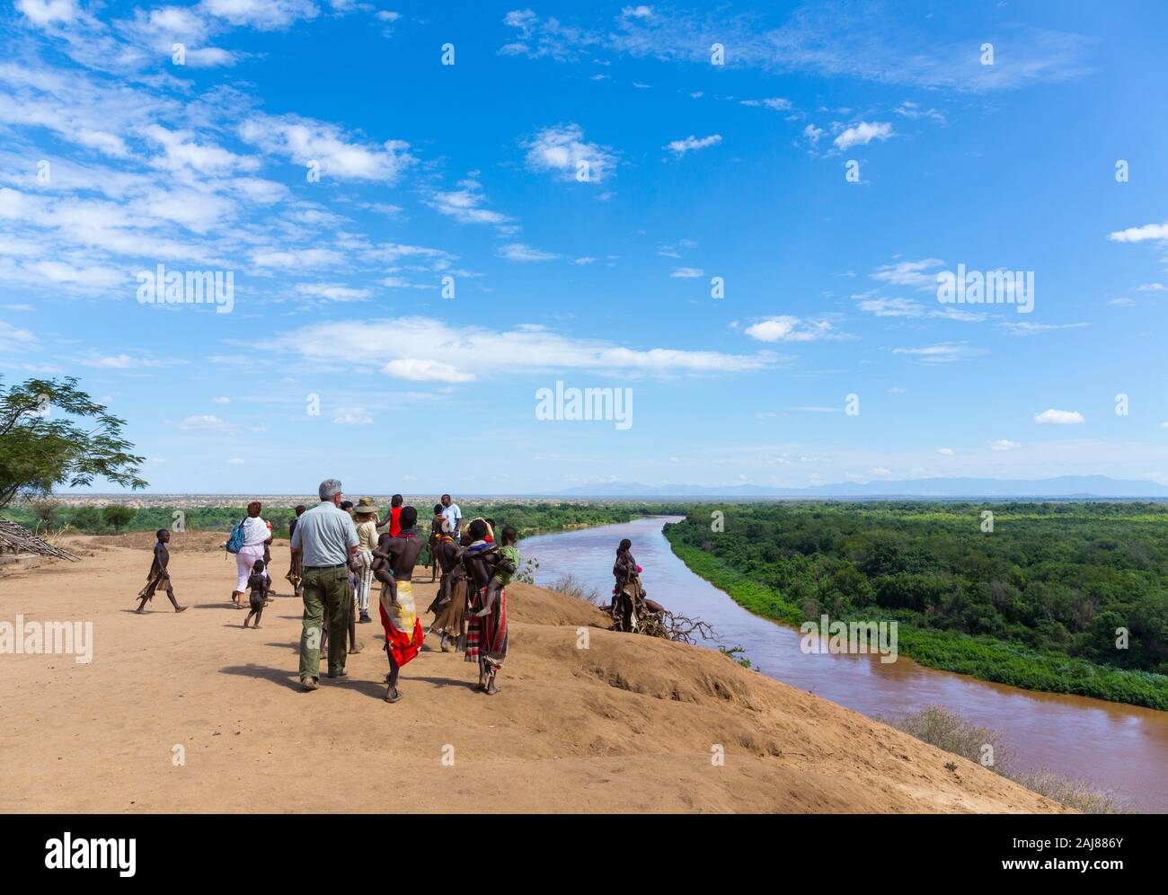 Omo river, Karo people, Omo valley, Naciones, Ethiopia, Africa Stock ...
