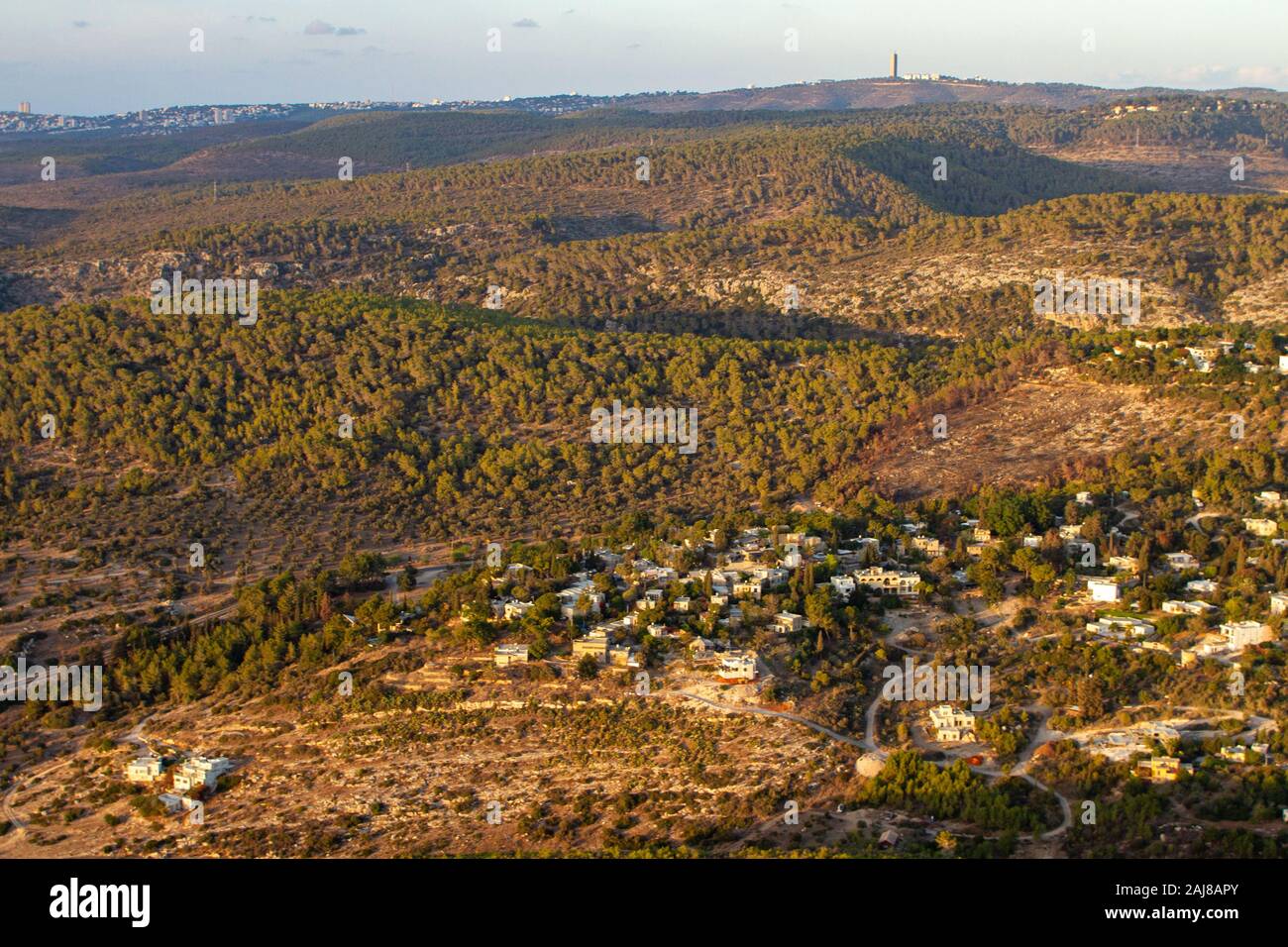 Aerial view of the Carmel landscape and villages Stock Photo - Alamy