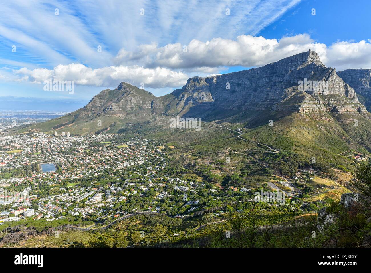 Table Mountain and Cape Town Downtown , Western Cape, South Africa ...