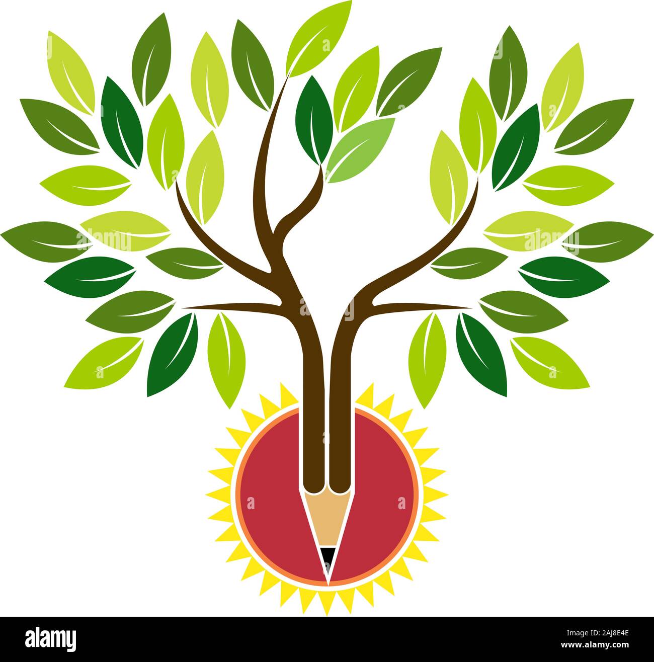 Pencil tree logo hi-res stock photography and images - Alamy