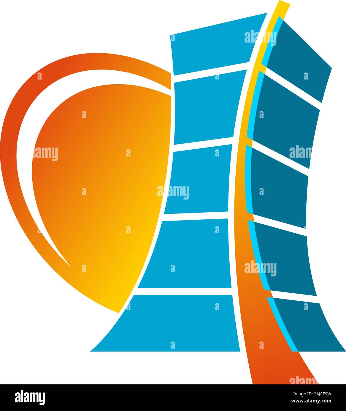 Building and sun logo Cut Out Stock Images & Pictures - Alamy