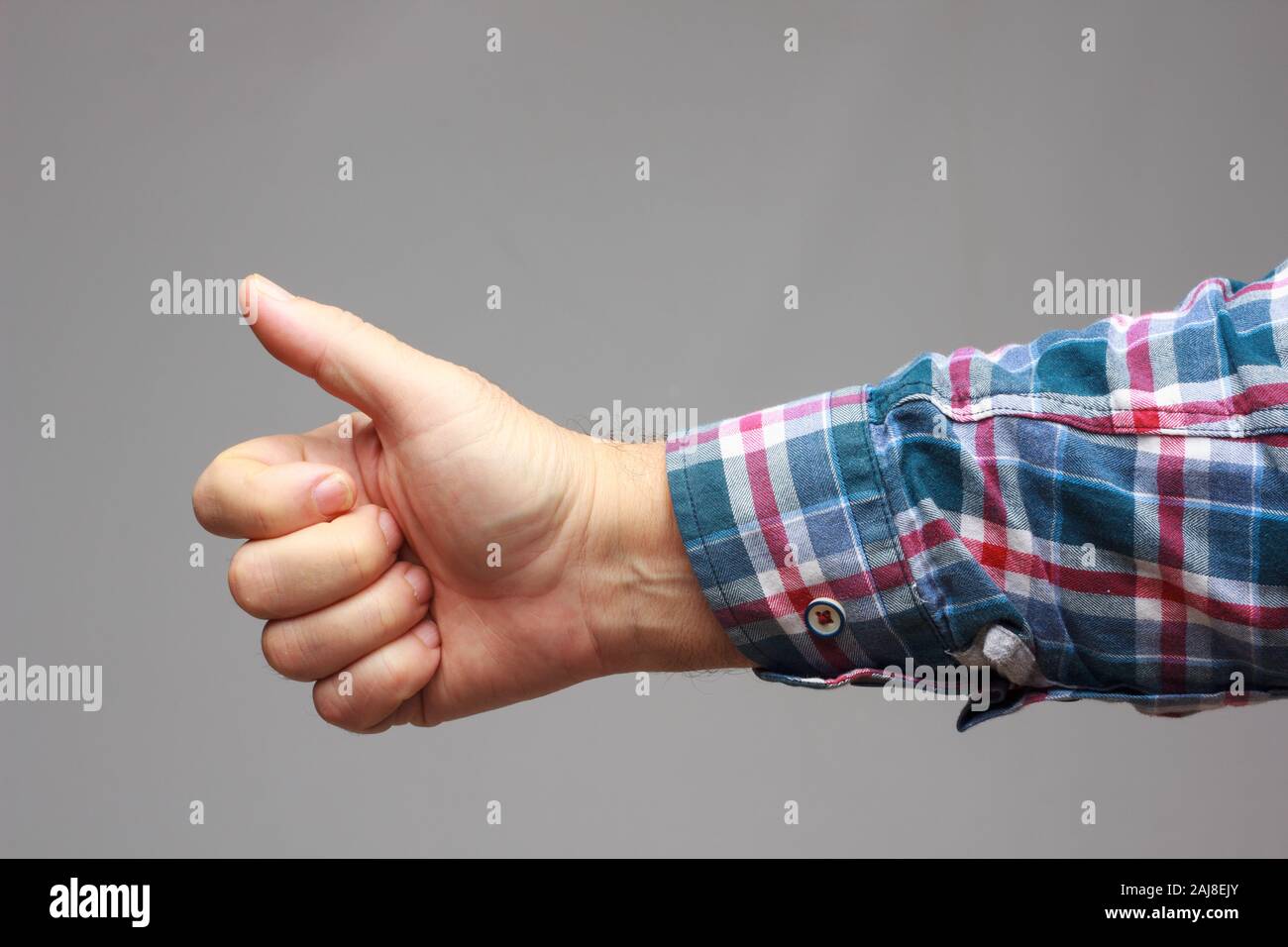Hand of an adult person making signs and signals, showing numbers ...