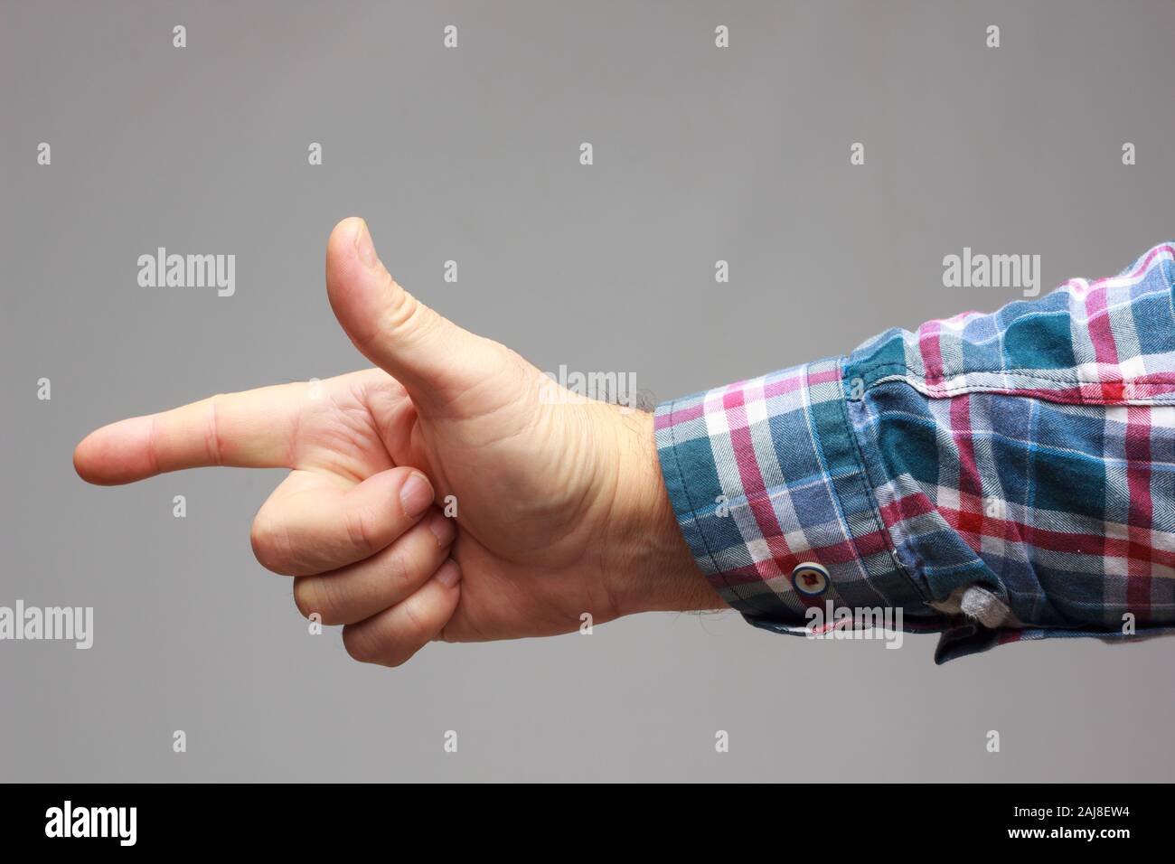 Hand of an adult person making signs and signals, showing numbers ...