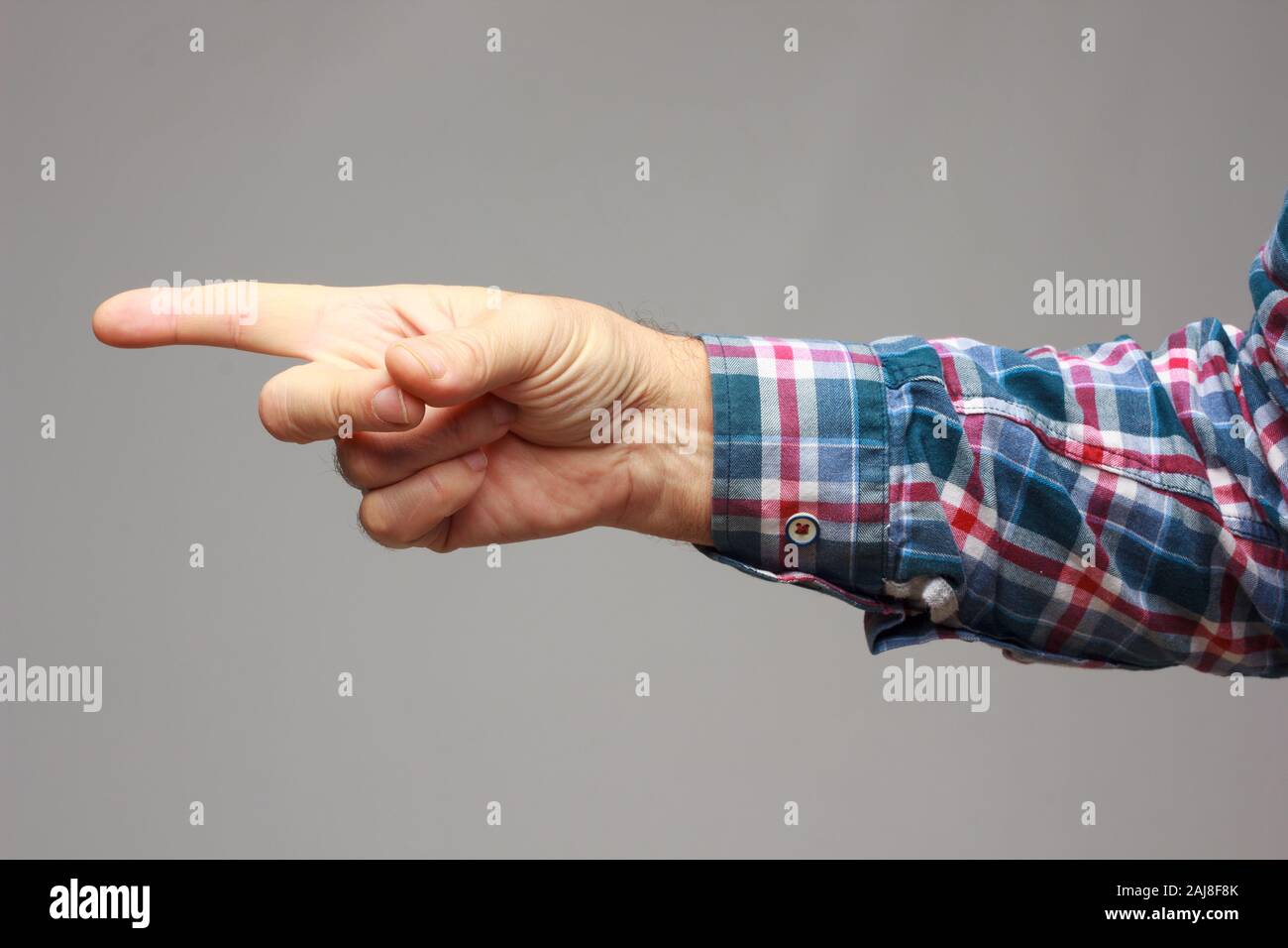 Hand of an adult person making signs and signals, showing numbers ...