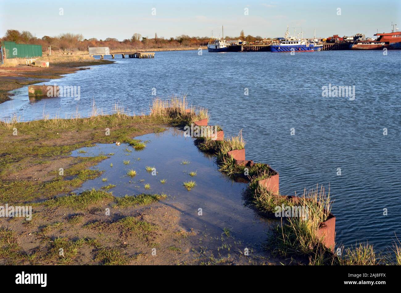run down area in lake lothing lowestoft suffolk, UK Stock Photo - Alamy