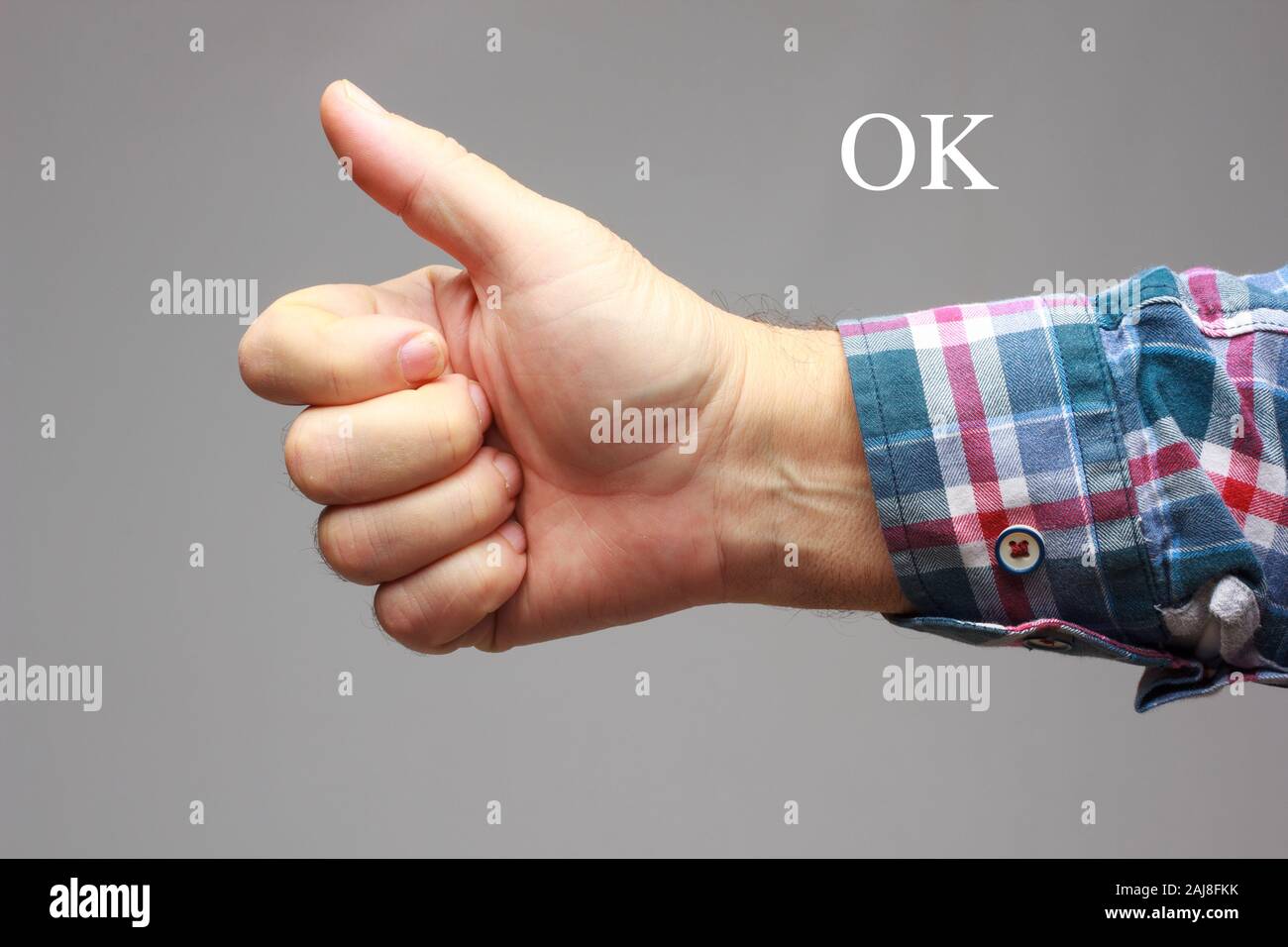 Hand of an adult person making signs and signals, showing numbers ...