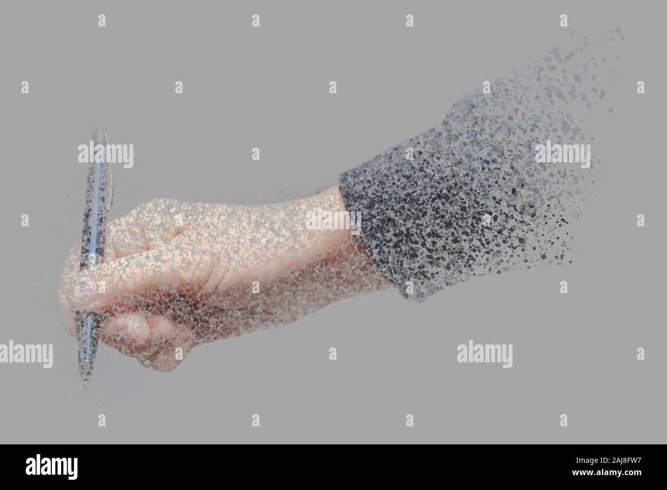 Adult hand with a pen to write ideas, sign contracts or take student ...