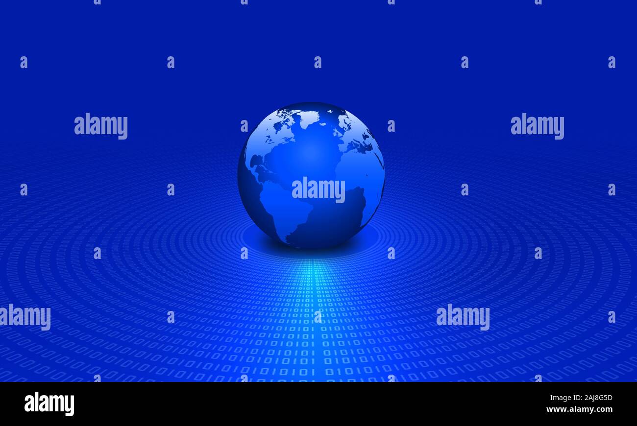 blue binary globe Stock Photo - Alamy