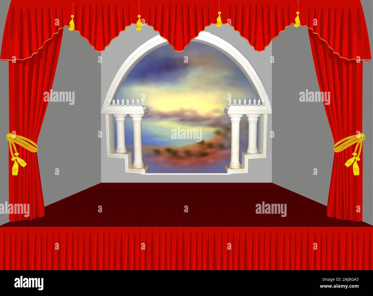 red velvet stage Stock Photo - Alamy
