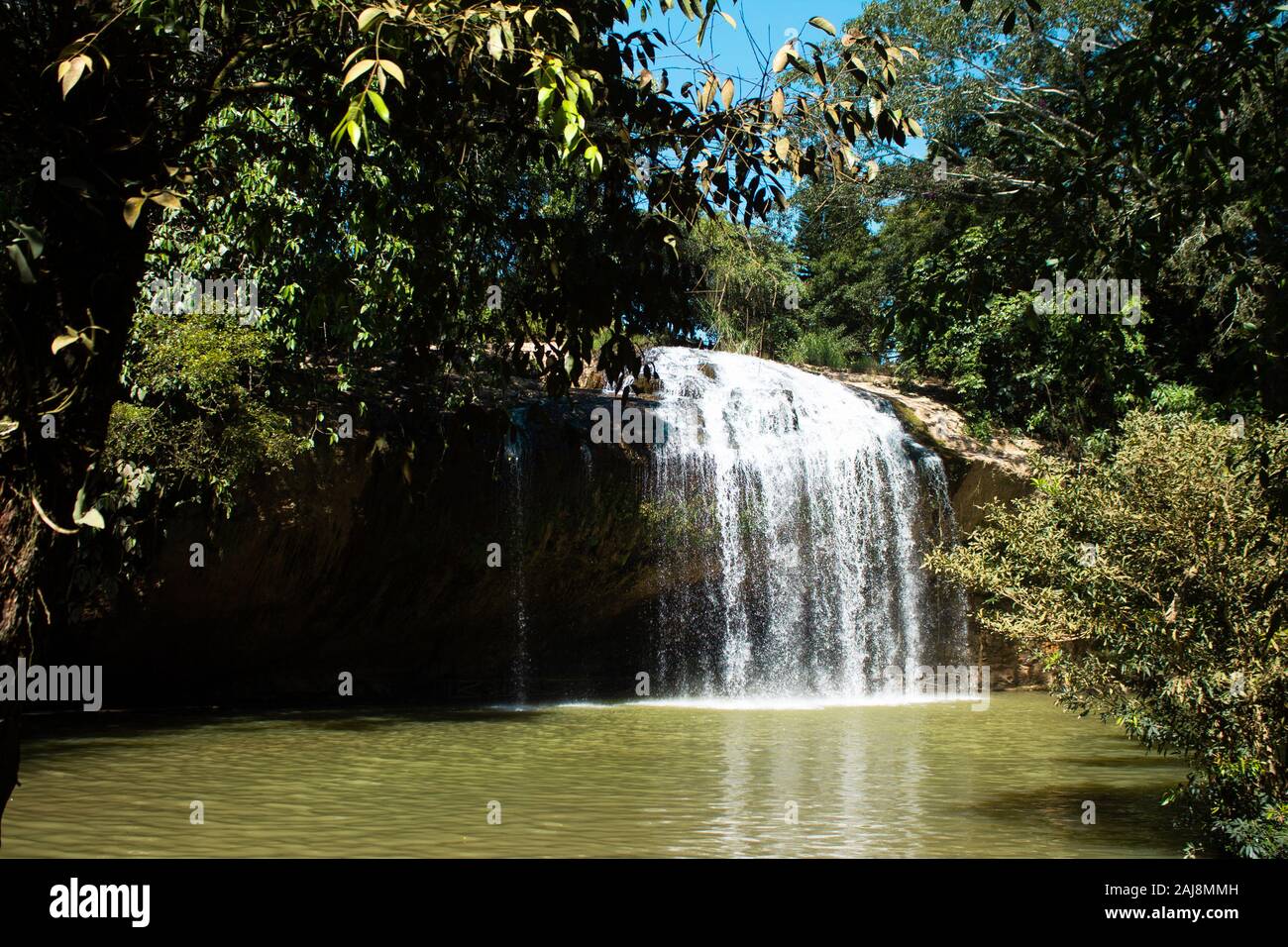 Mountain stream Waterfall Prenn, Vietnam, scenic natural swimming pool ...