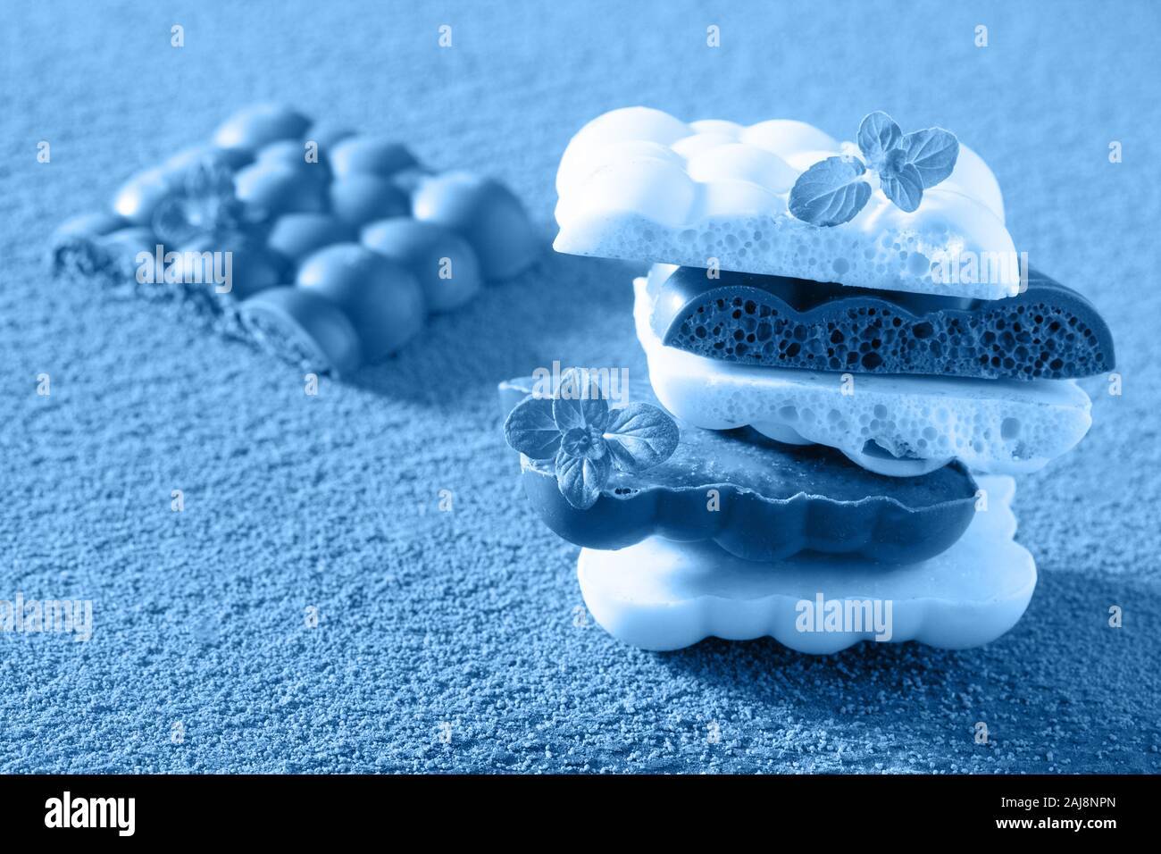 Classic blue 2020. Gradient color palette. Chocolate. Chocolate mix and ...