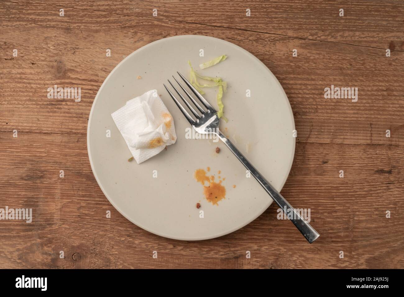 left overs of a dinner on a table Stock Photo - Alamy