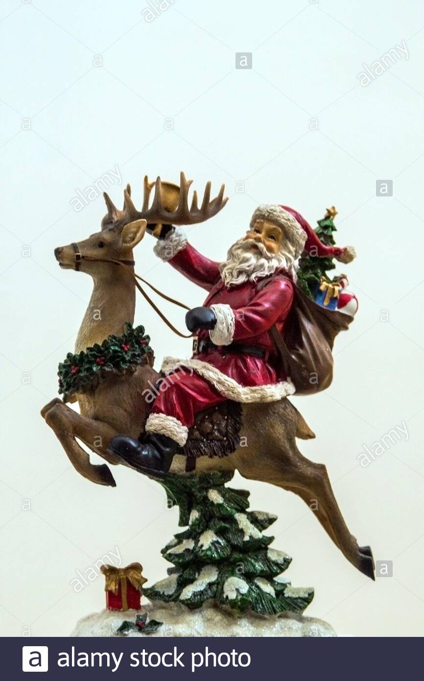Christmas Vector Flying Santa Reindeer High Resolution Stock ...