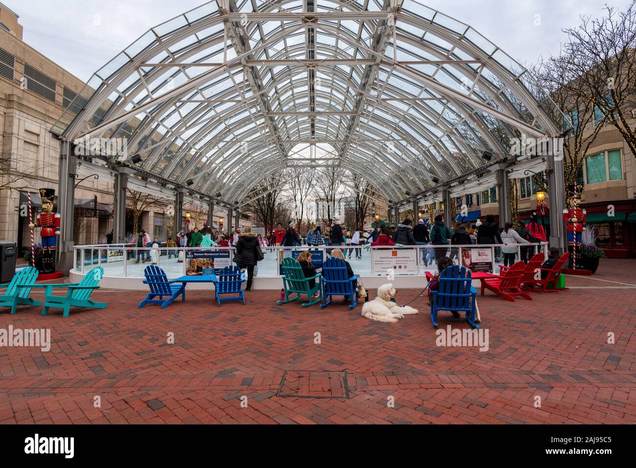 Reston, VA, USA — January 2, 2020. Wide angle shot of people watching ...