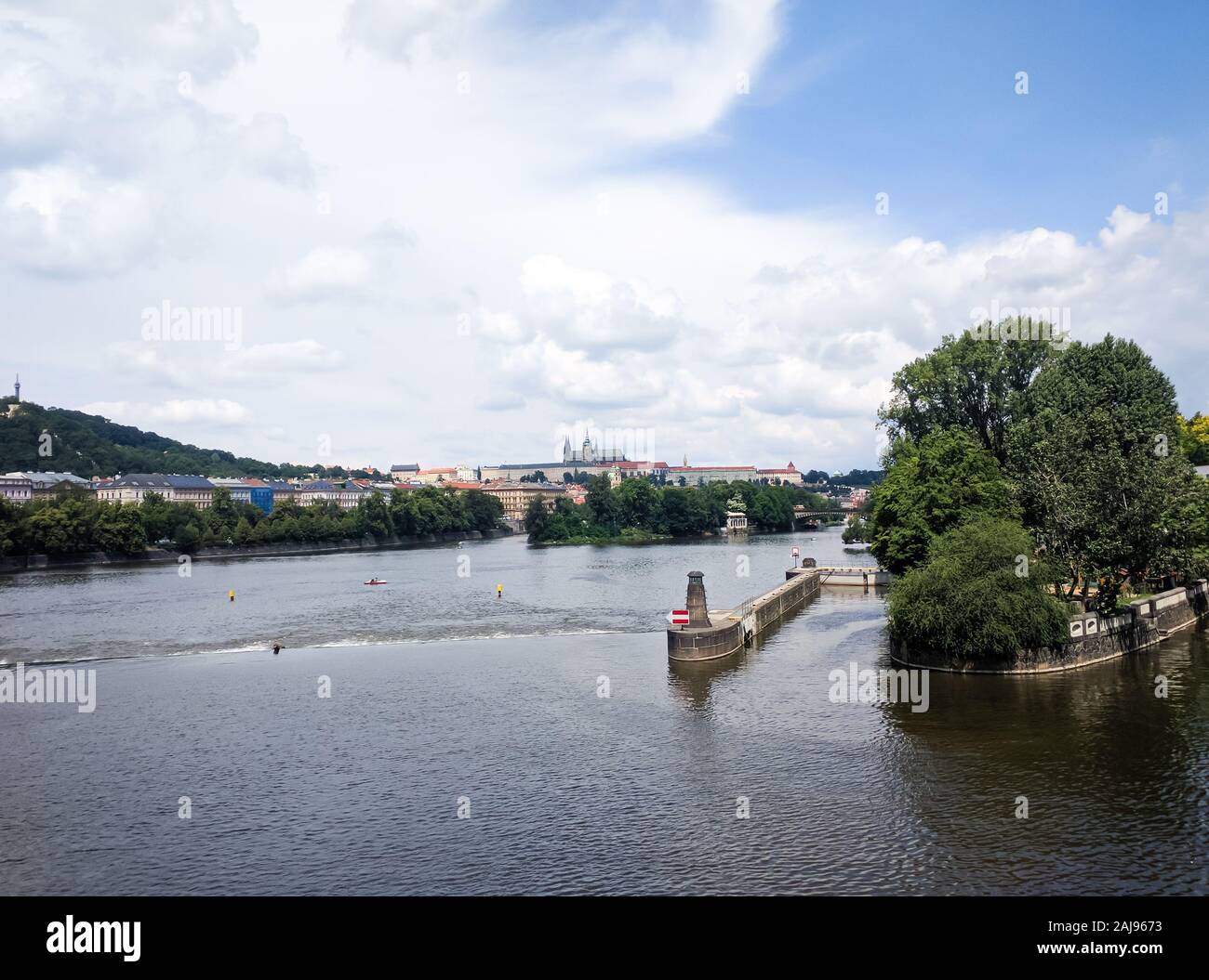 View of Prague downtown and the historical buildings in Prague (Praha ...