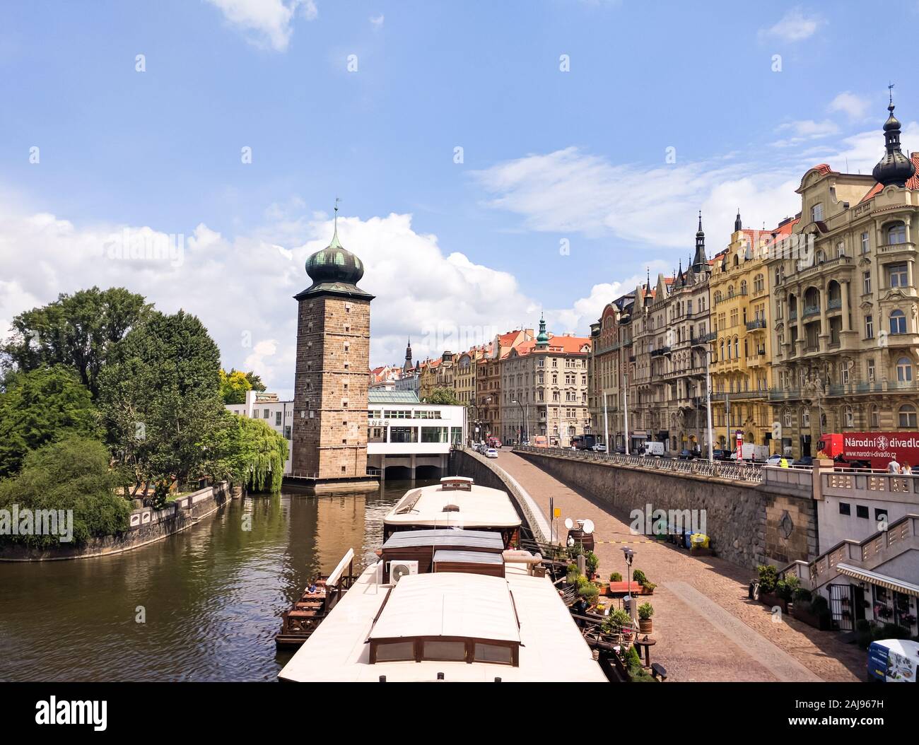 View of Prague downtown and the historical buildings in Prague (Praha ...