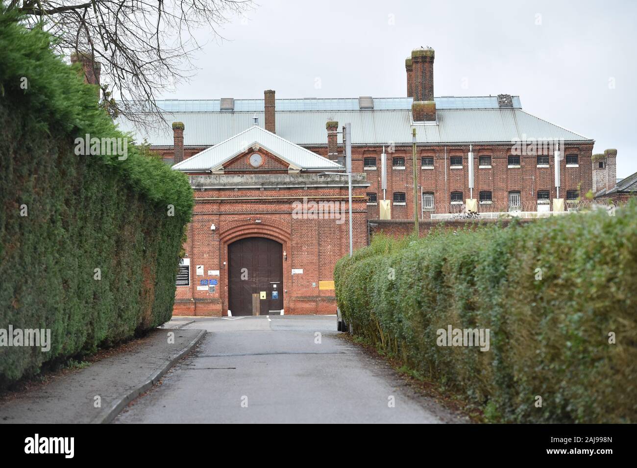 The main entrance to HM Prison Norwich, in Knox Road, Norwich, Norfolk ...